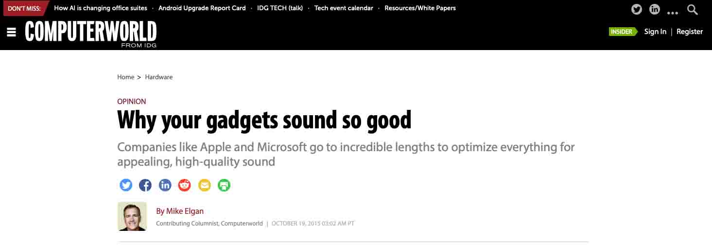 Computer World – Computer Hardware: Why your gadgets sound so good ...